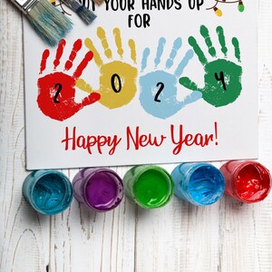2024 Happy New Year, Handprint Art, New Years Craft, for Baby, for ...