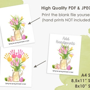 Easter Flower Bouquet Handprint Art Craft for Kids, Preschool Activitiy ...