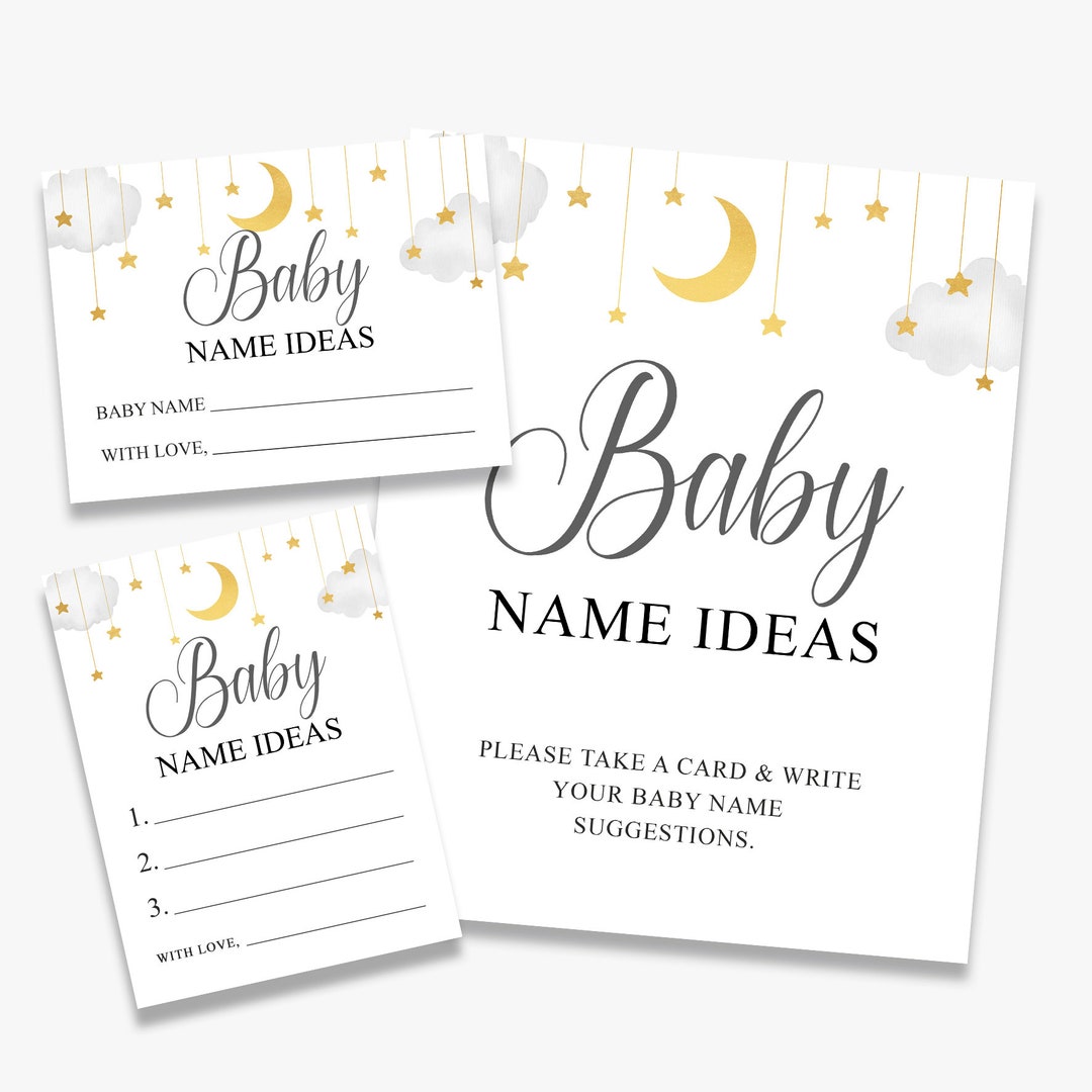 Baby Name Ideas, Twinkle Twinkle Little Star, Baby Shower Game, Sign ...
