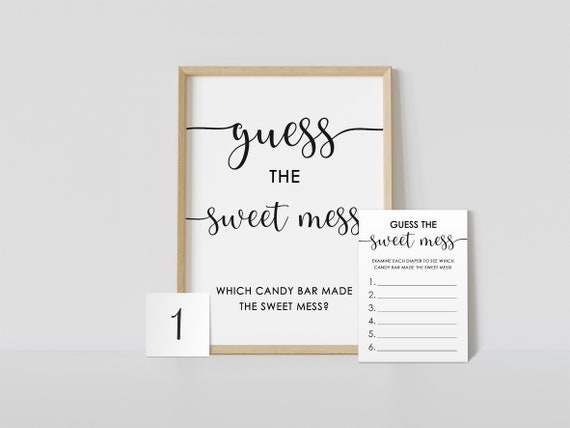 Guess the Sweet Mess Game Minimalist Poopy Diaper Game | Etsy