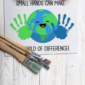 Earth Day Handprint DIY Art Craft Activity, Kindergarten | Homeschool ...