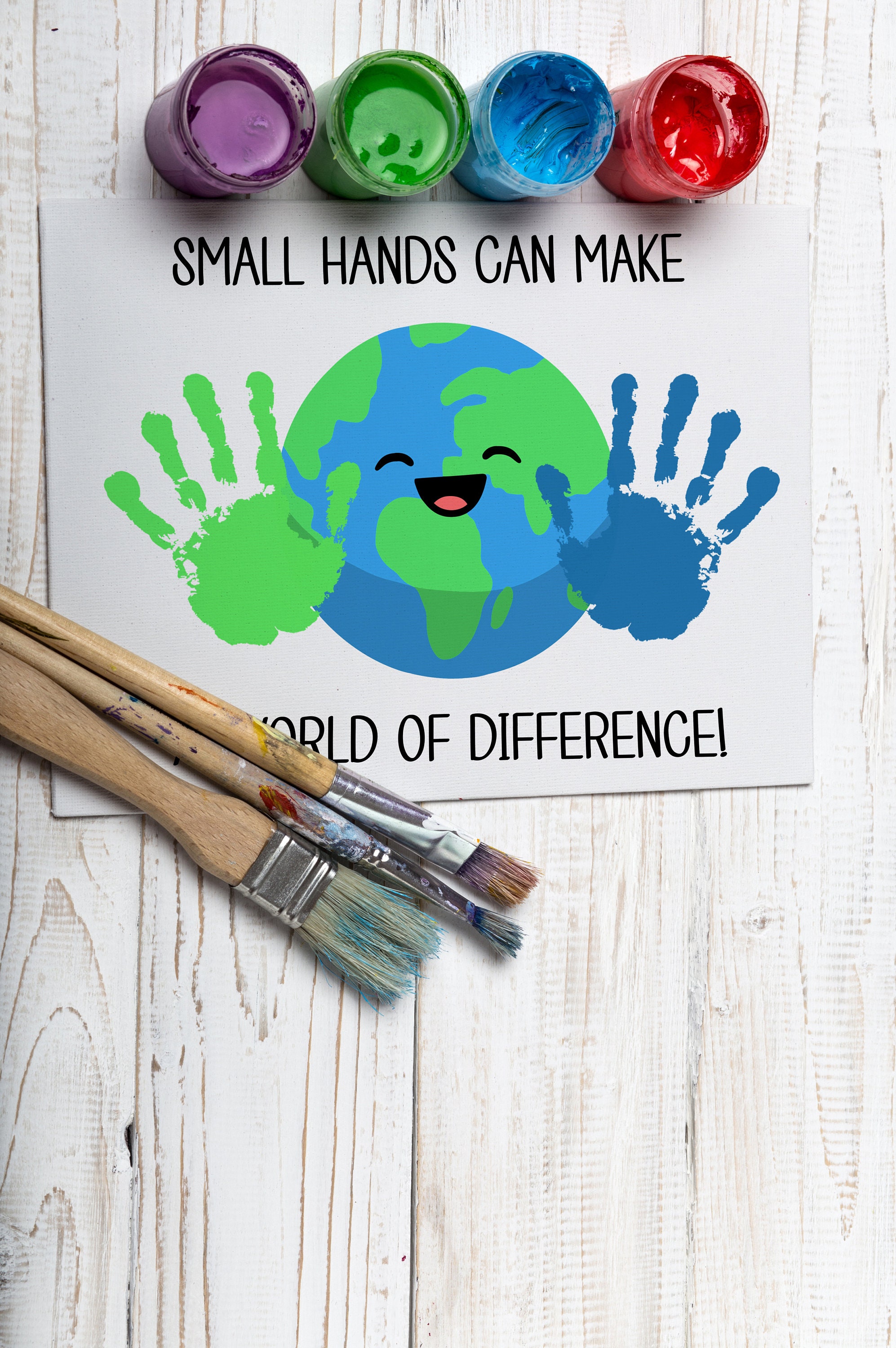 Earth Day Handprint DIY Art Craft Activity, Kindergarten | Homeschool ...