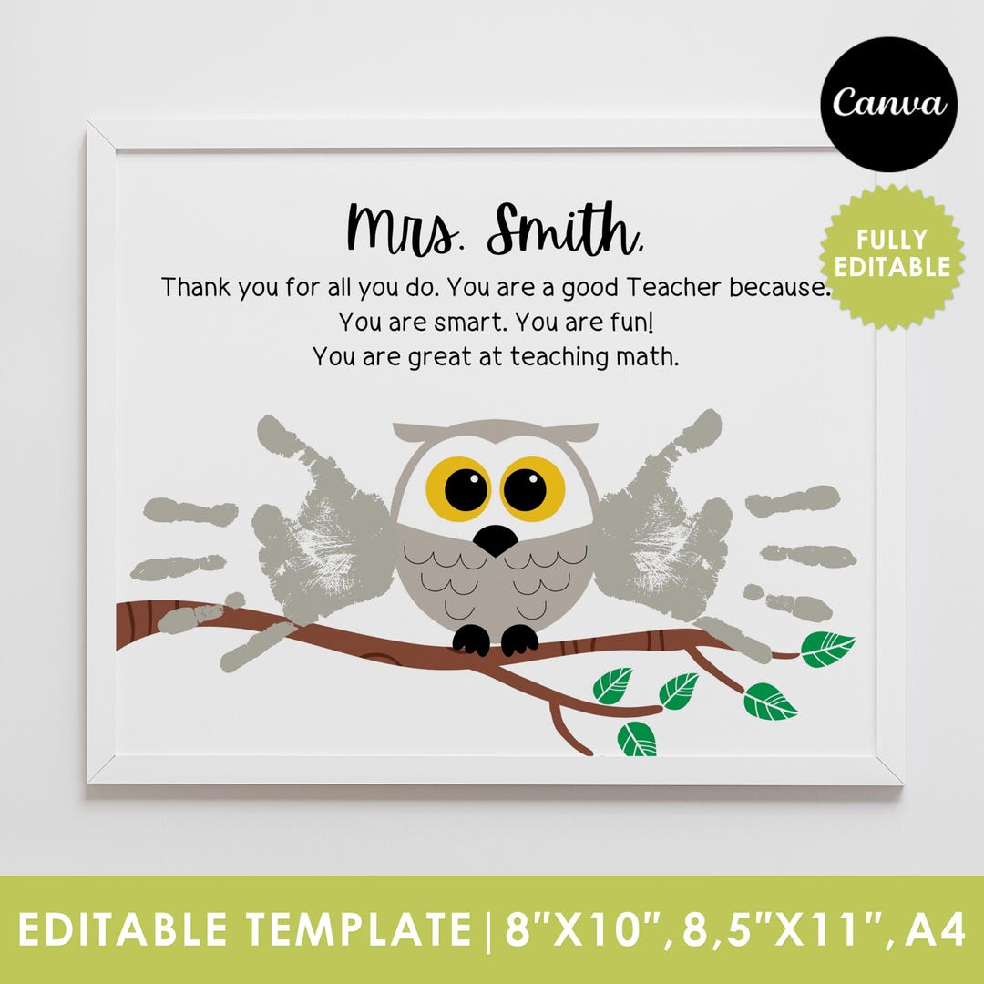Math Teacher Gift, Handprint Art Craft, Appreciation Week, DIY, Teacher ...
