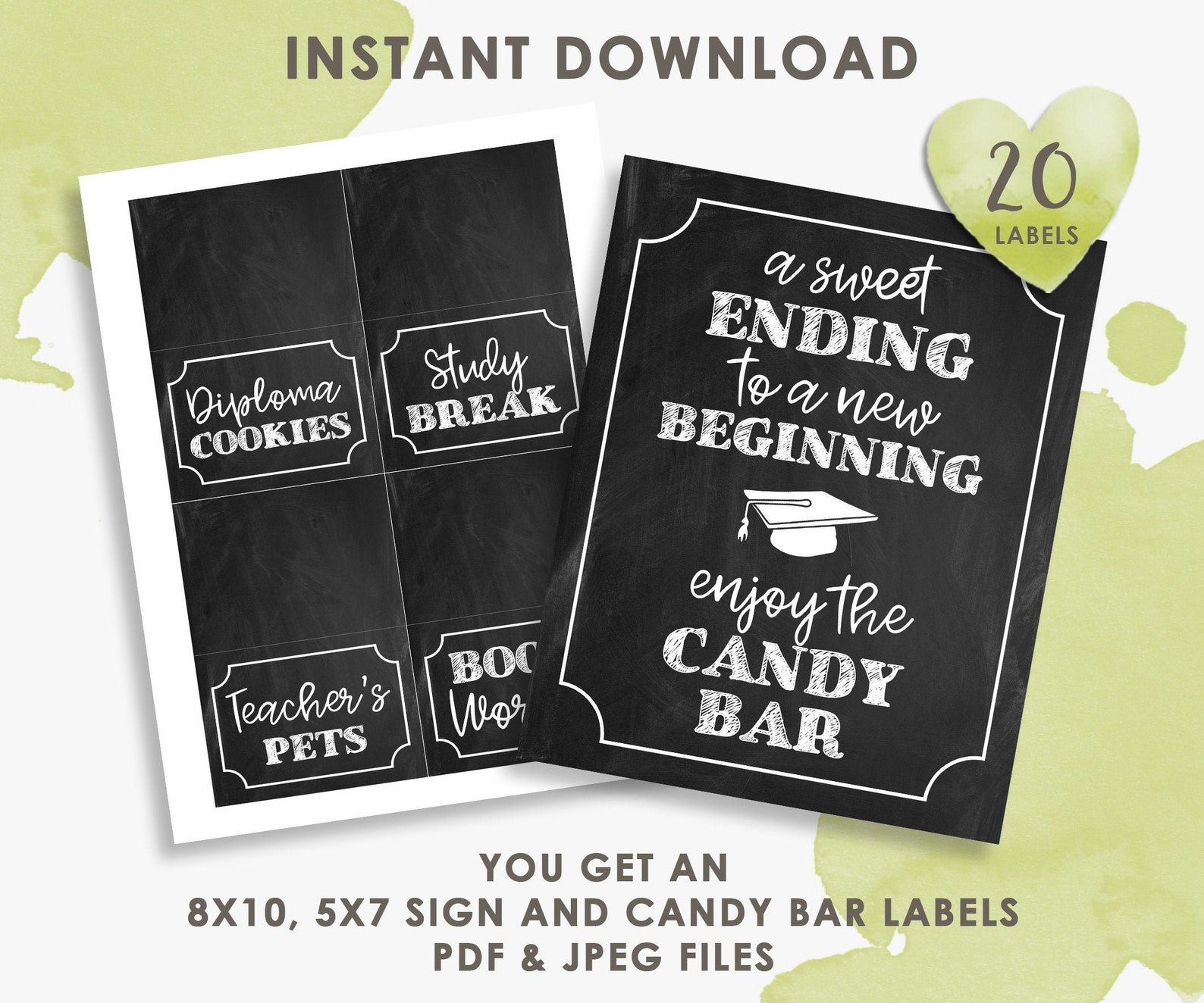 Graduation candy buffet Candy bar labels and sign Graduation | Etsy