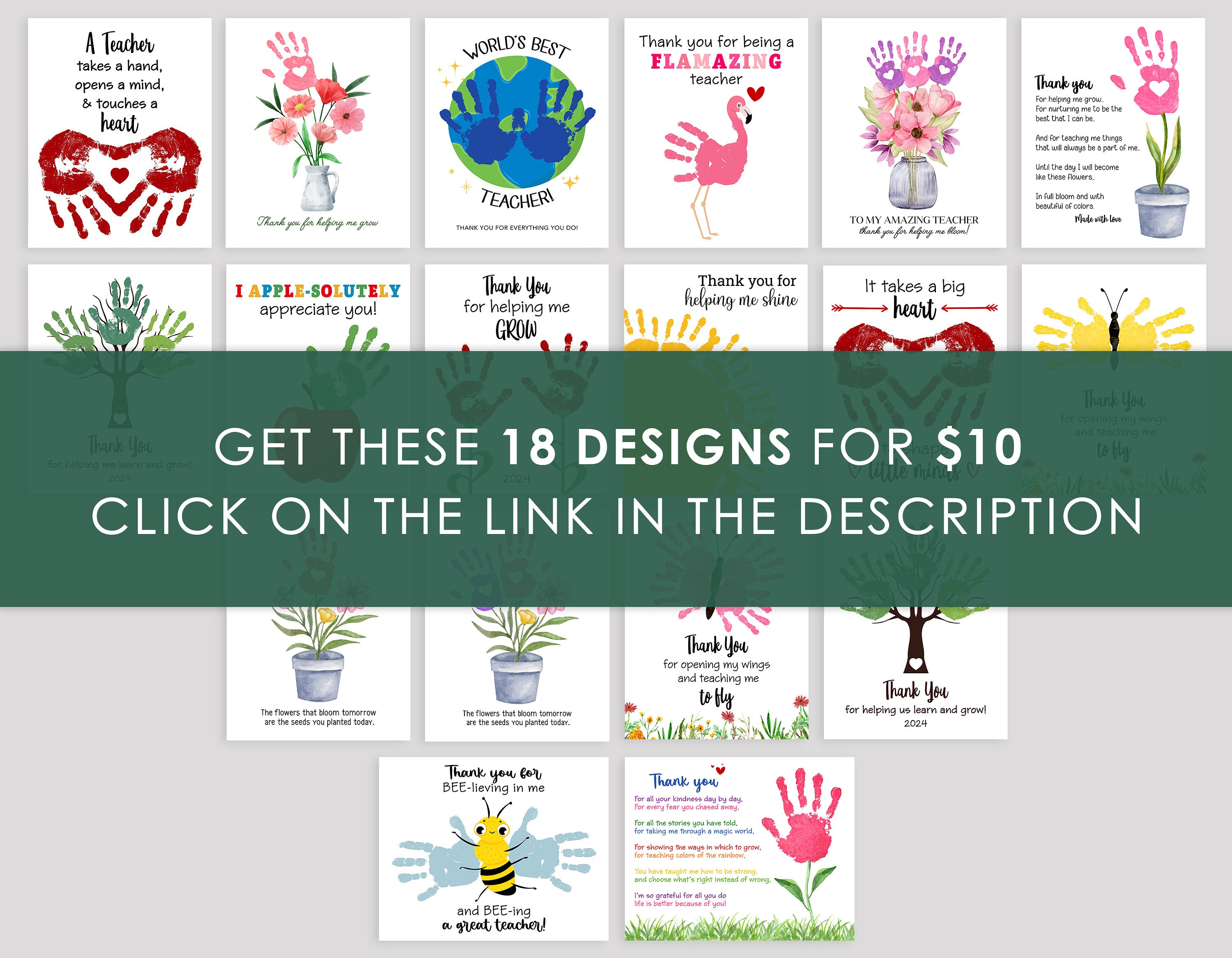 Teacher Appreciation Handprint Art Craft, DIY, Preschool Teacher, Thank ...