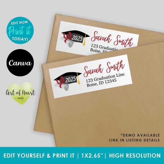 College Graduation Return Address Labels Graduation Announcements