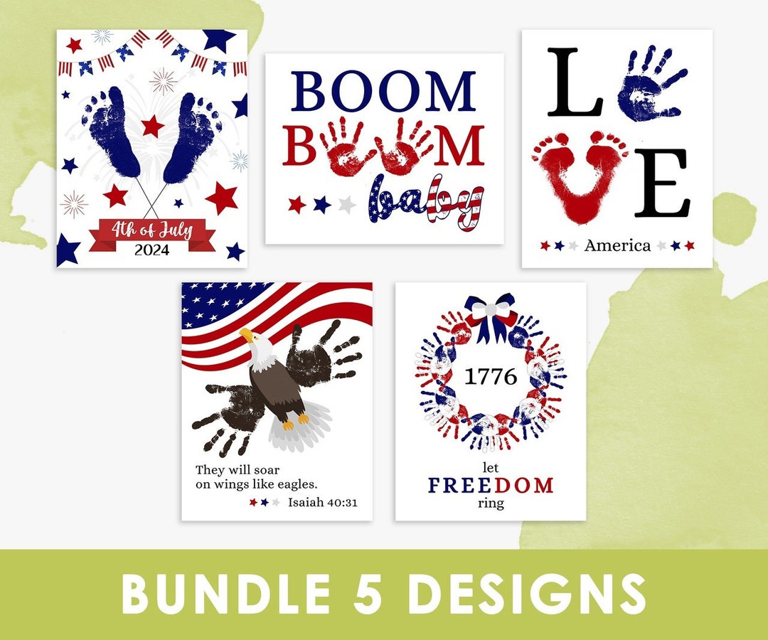 4th of July Handprint Art, Bundle, My First 4th of July, Preschool ...