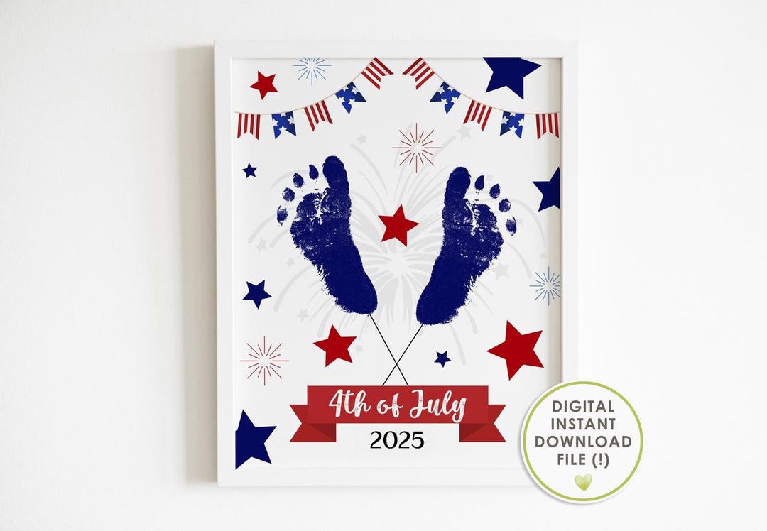 4th of July, Footprint Art, DIY, Crafts for Baby | Kids | Toddler ...