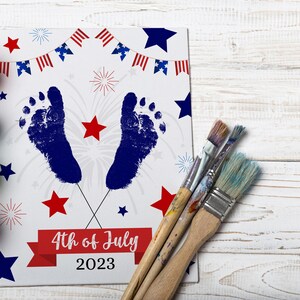Handprint Art 4th of July Footprint Art Printable Craft - Etsy