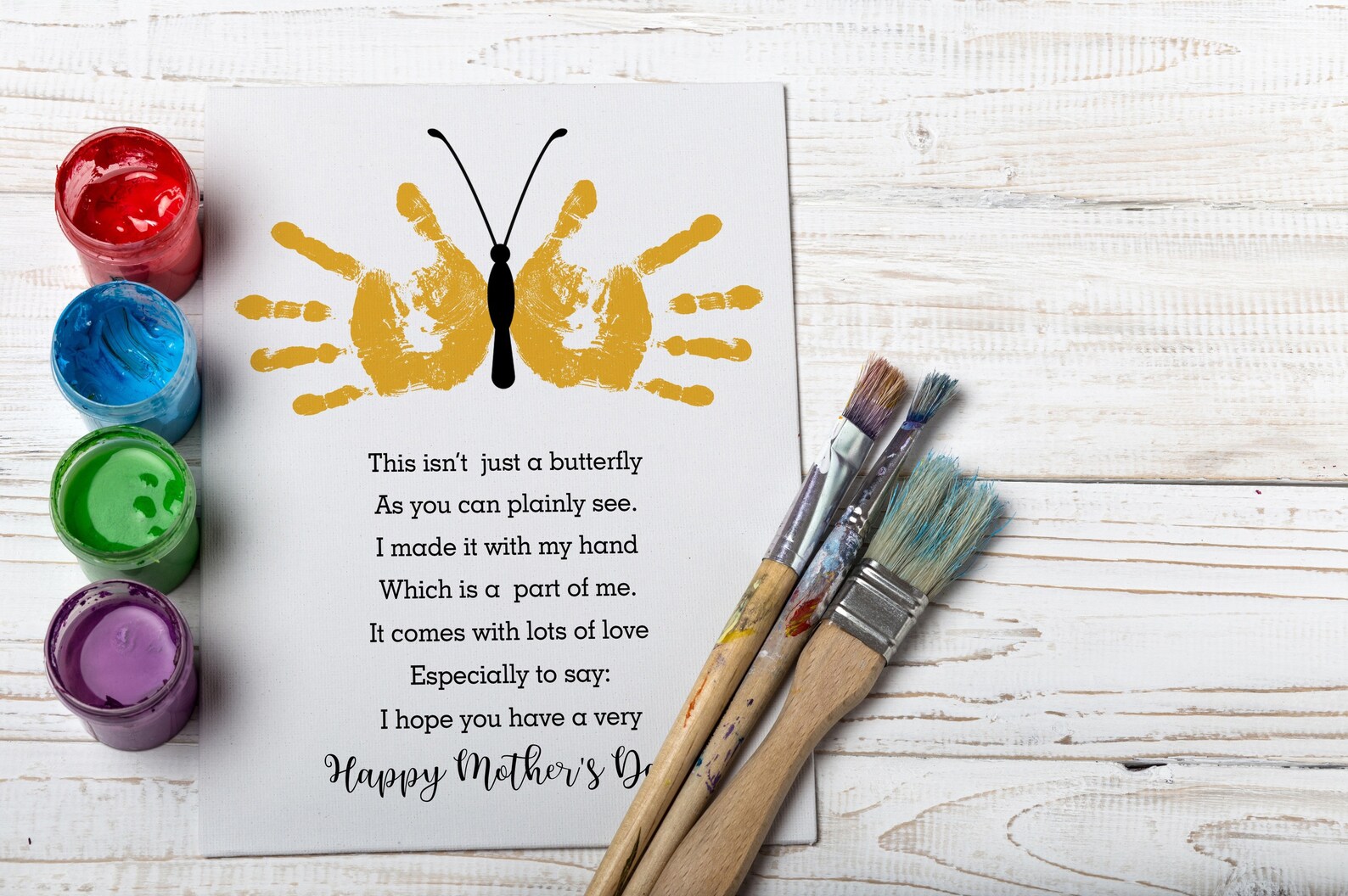 Handprint Art for Mothers Day, DIY Mothers Day Gift, Printable ...