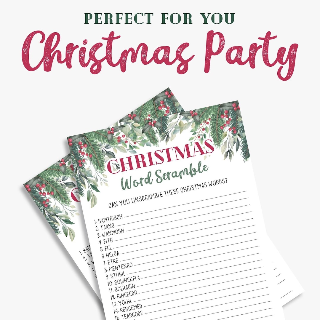 Christmas Word Scramble Game, for Family, Christmas Party Games, Class ...