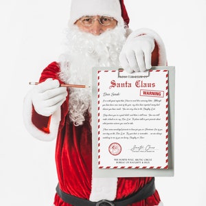 Santa Claus Warning, Naughty Notification Letter, EDITABLE, Christmas ...