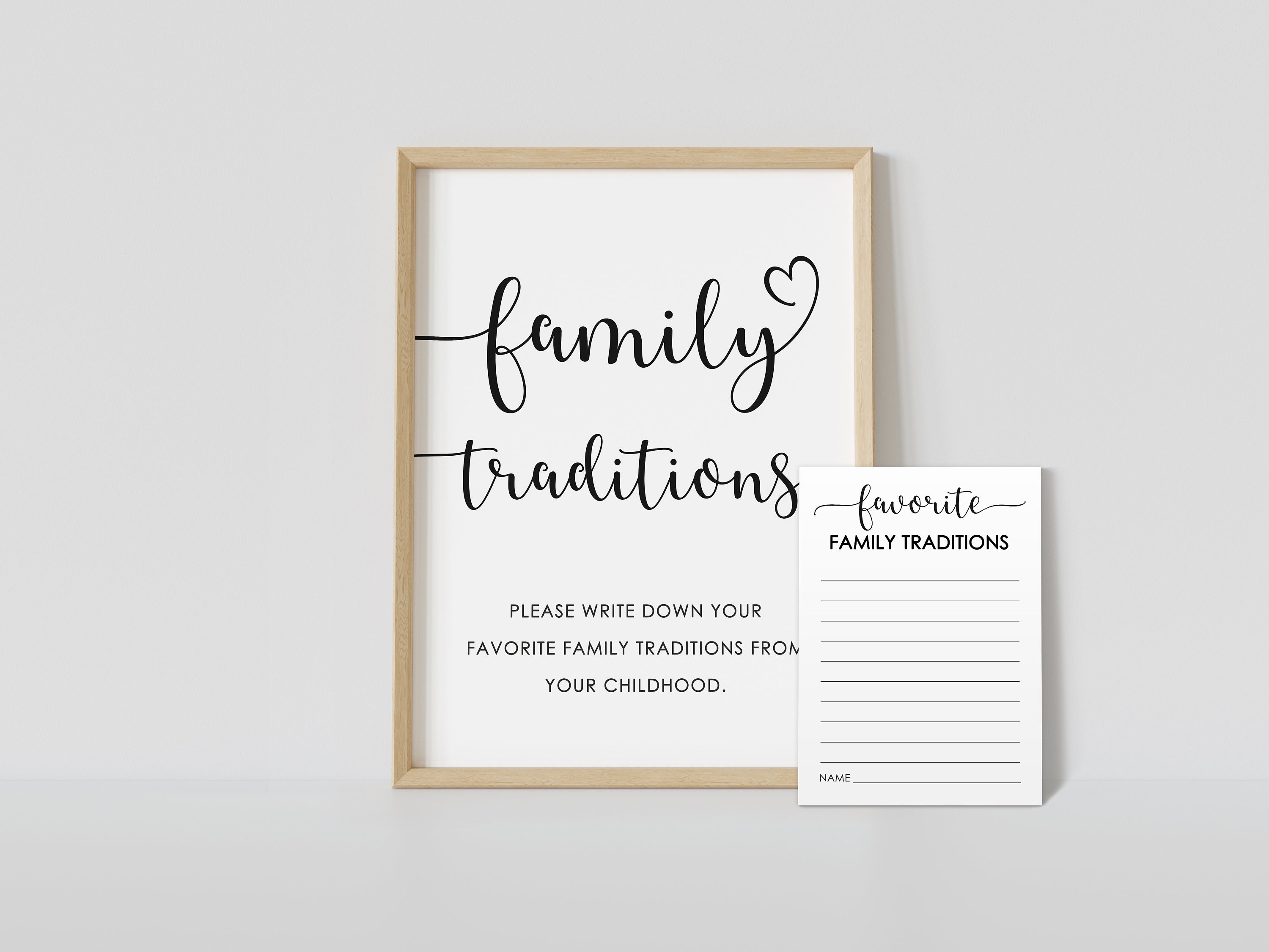 Family Traditions Cards and Sign Rustic Baby Shower Kraft | Etsy