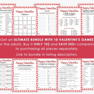 Love Song Match Game, Valentine's Day Game for Adults, Valentines Party ...