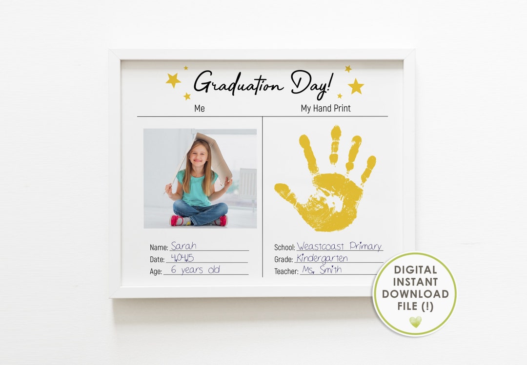 Kindergarten Graduation, Keepsake Sign, Handprint Art, Kindergarten ...