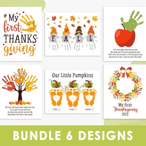 Thanksgiving Handprint Art, BUNDLE, Fall Crafts for Kids, My First ...
