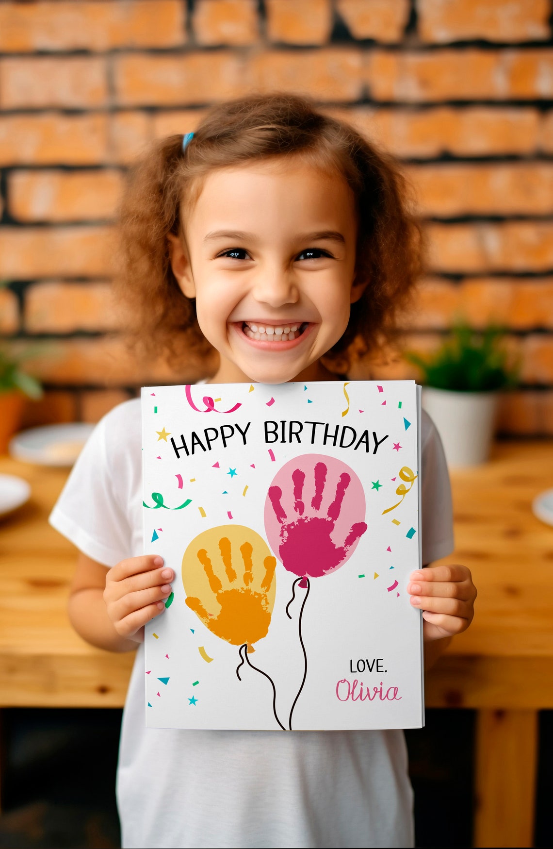 Balloons Handprint Birthday Art: DIY Personalized Keepsake (digital ...