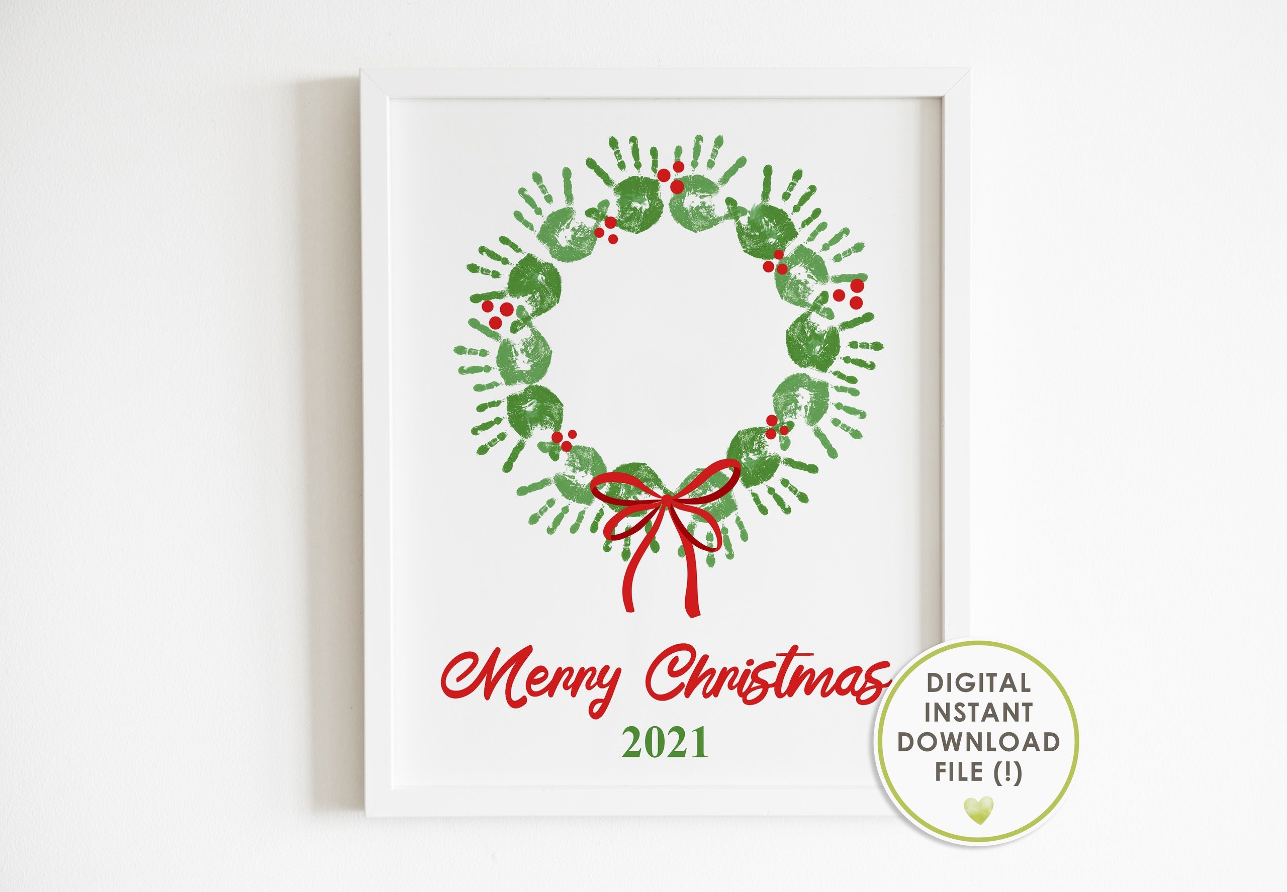 My First Christmas Handprint Art Wreath Handprint Art | Etsy