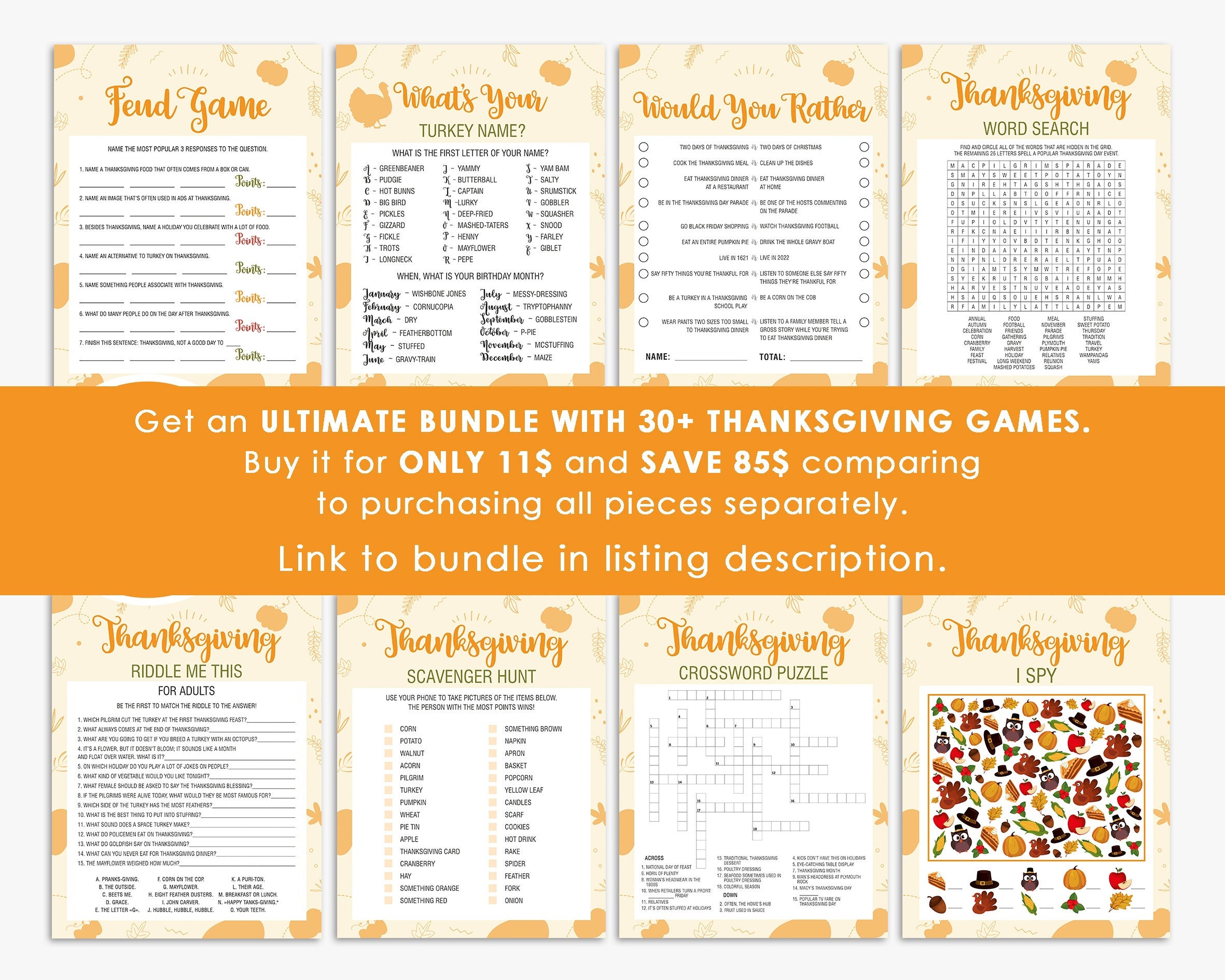 Roll a Turkey Thanksgiving Game for Kids Thanksgiving Games - Etsy