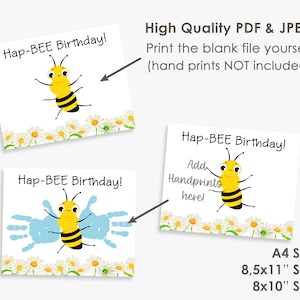 Birthday Handprint Art Bundle: DIY Keepsake Card (instant Download) - Etsy