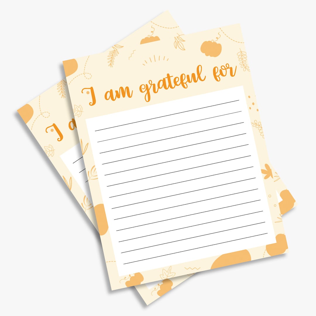 I Am Grateful For, Printable Thanksgiving Cards, for Adults, for Kids ...