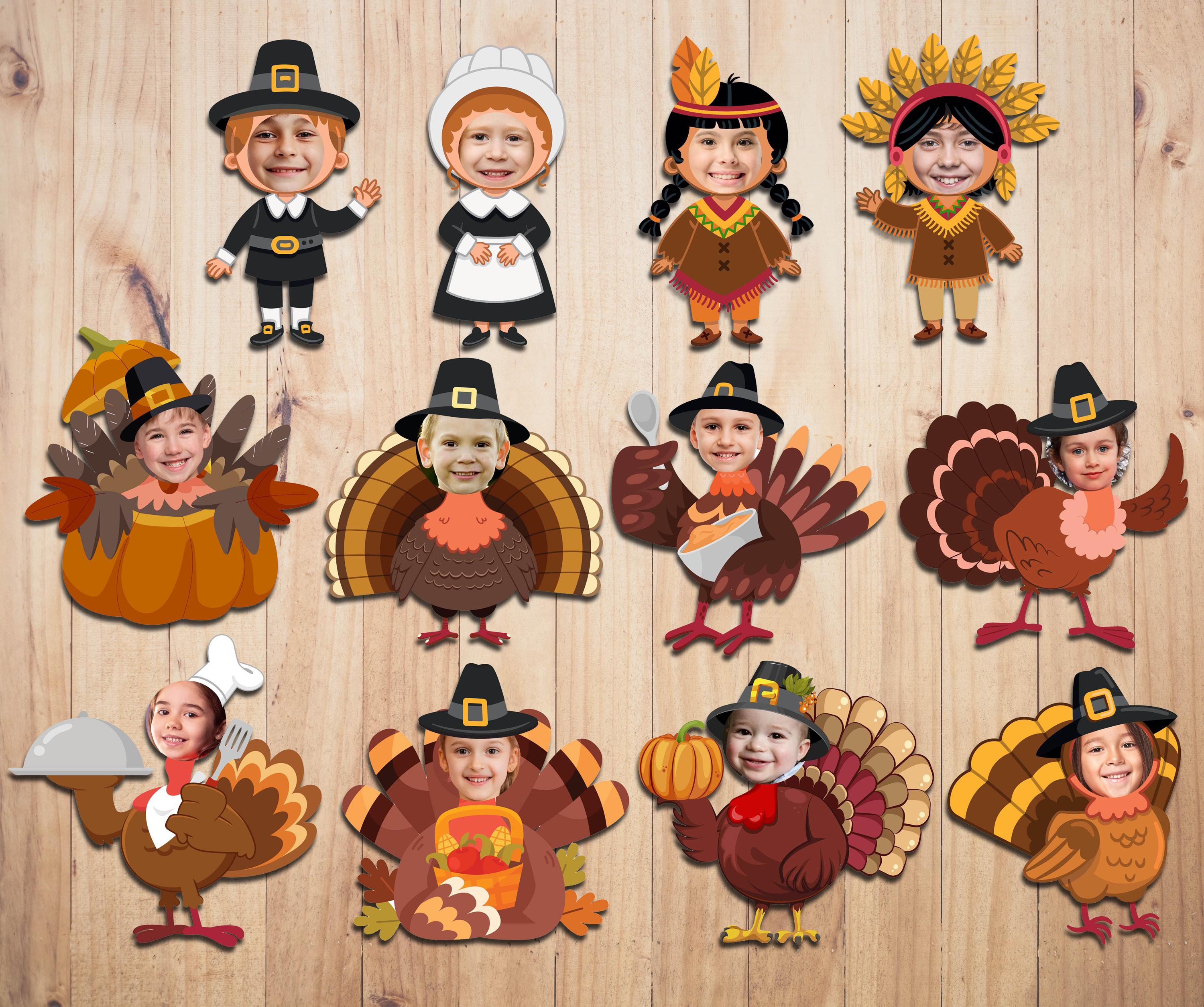 Add Your Own Photo, Thanksgiving Characters Photo Frames, Turkey Face ...