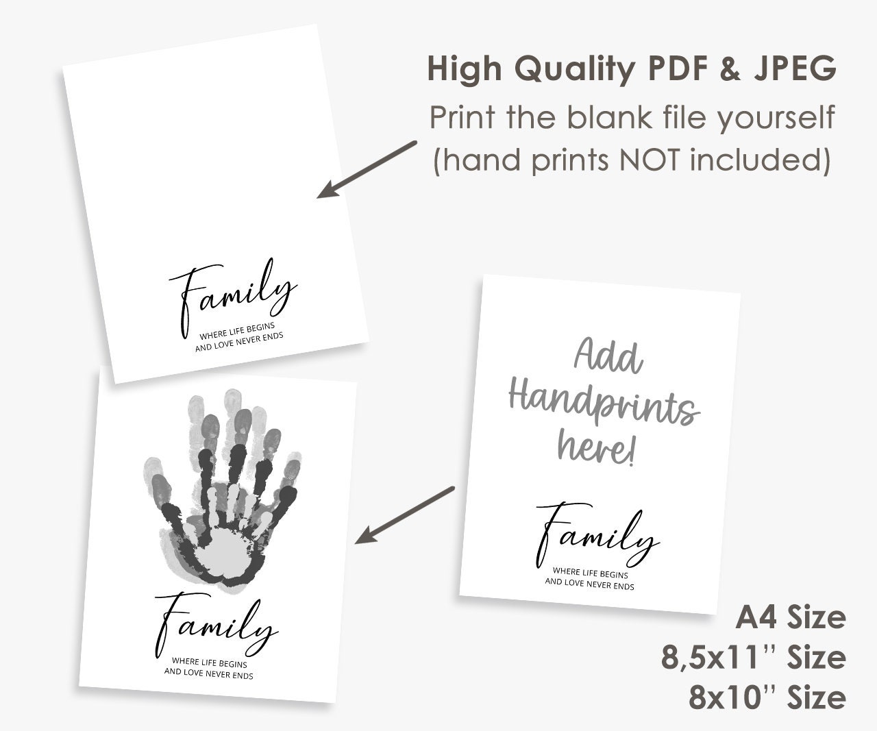 Family Handprint Art Craft, Kids Baby Keepsake Ideas, Printable ...
