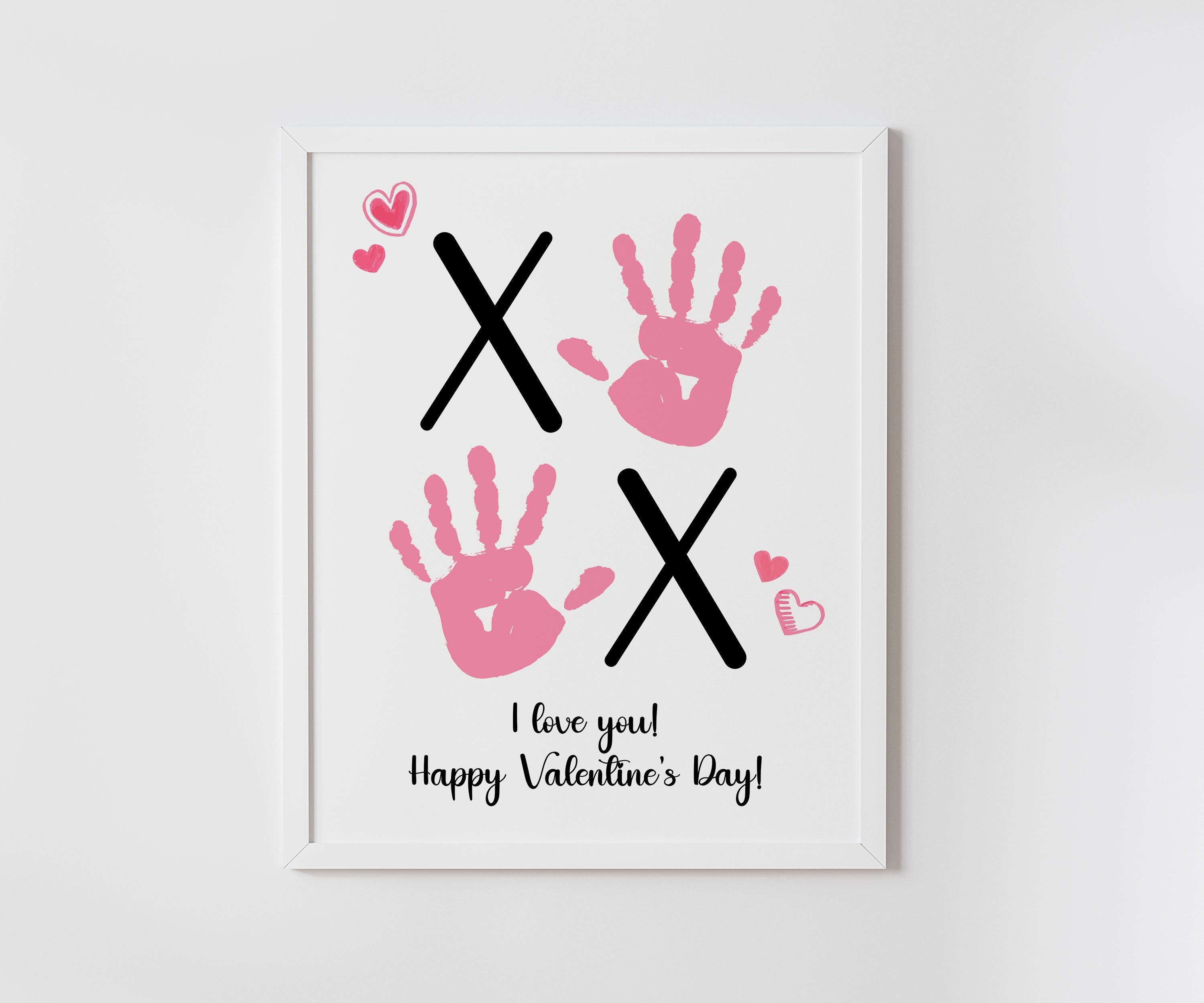 XOXO Handprint Art Craft, Valentine's Day Gift From From Kids, DIY ...