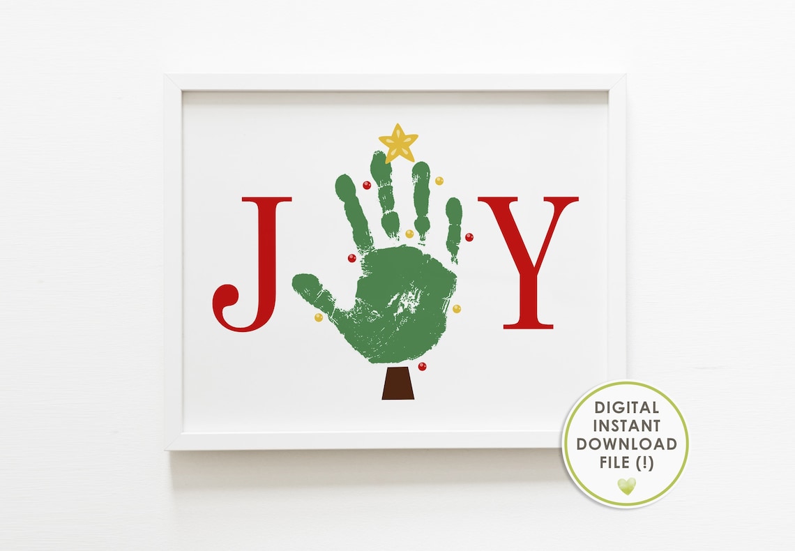 Handprint Christmas Craft Joy Handprint Art Christmas | Etsy