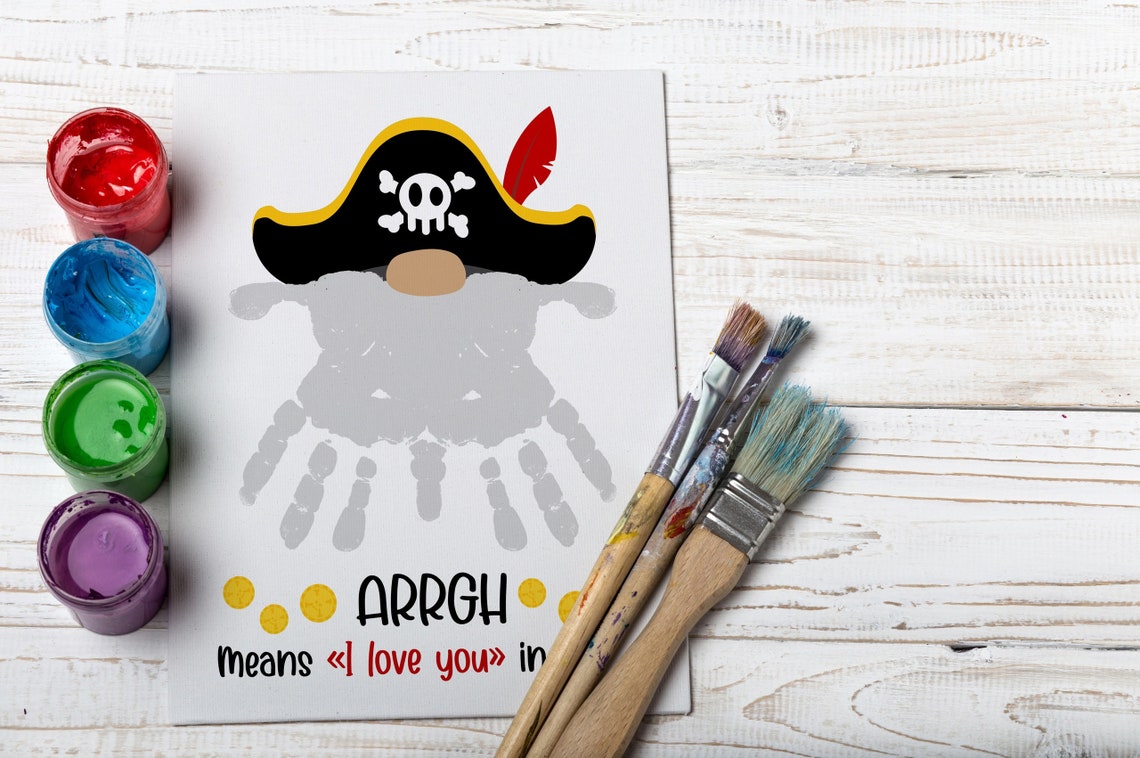 Valentines Day Handprint Art DIY Card From Baby Boy Crafts | Etsy