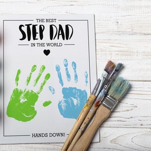 Step Dad Fathers Day Gift, Handprint Art Craft, DIY, Step Dad Gifts ...