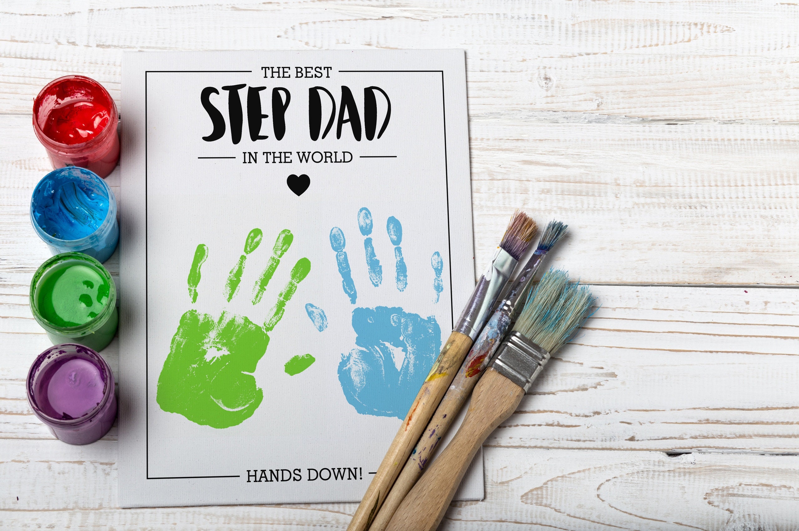 Step Dad Fathers Day Gift Handprint Art Gift Fathers Day | Etsy