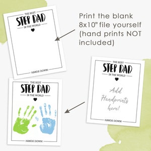 Step Dad Fathers Day Gift, Handprint Art Craft, DIY, Step Dad Gifts ...