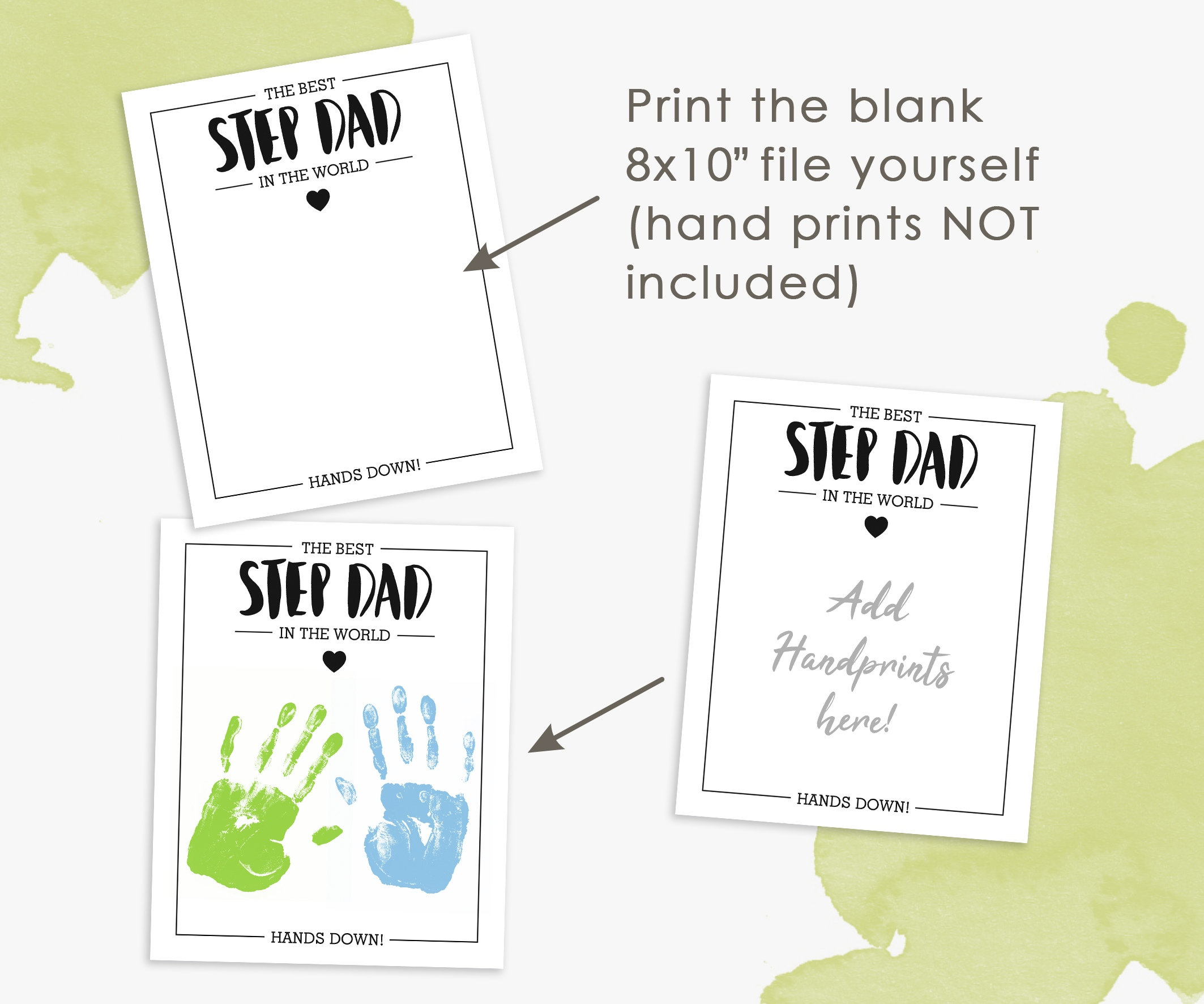 Step Dad Fathers Day Gift Handprint Art Gift Fathers Day - Etsy