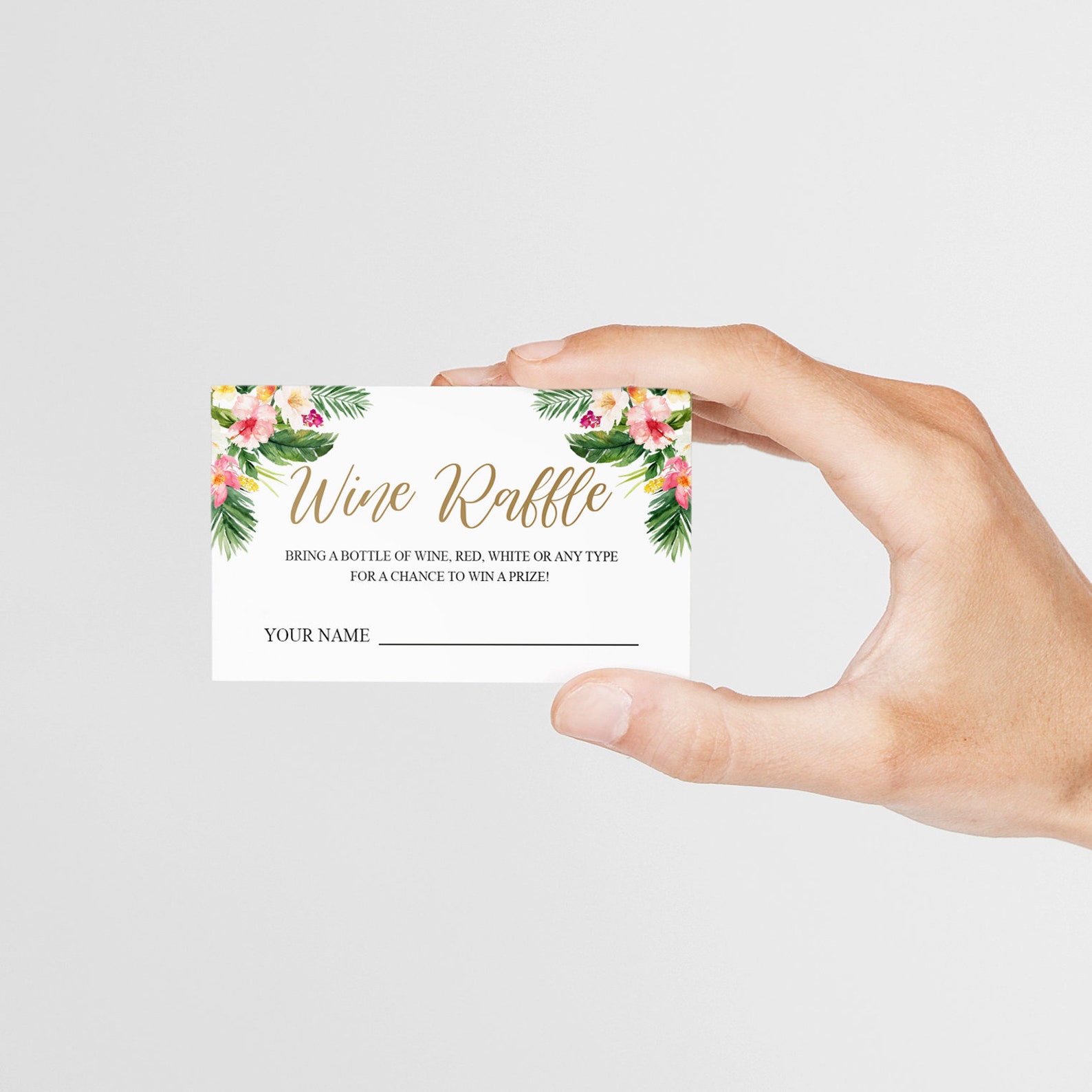 Wine Raffle Sign and Tickets Tropical Bridal Shower Game | Etsy