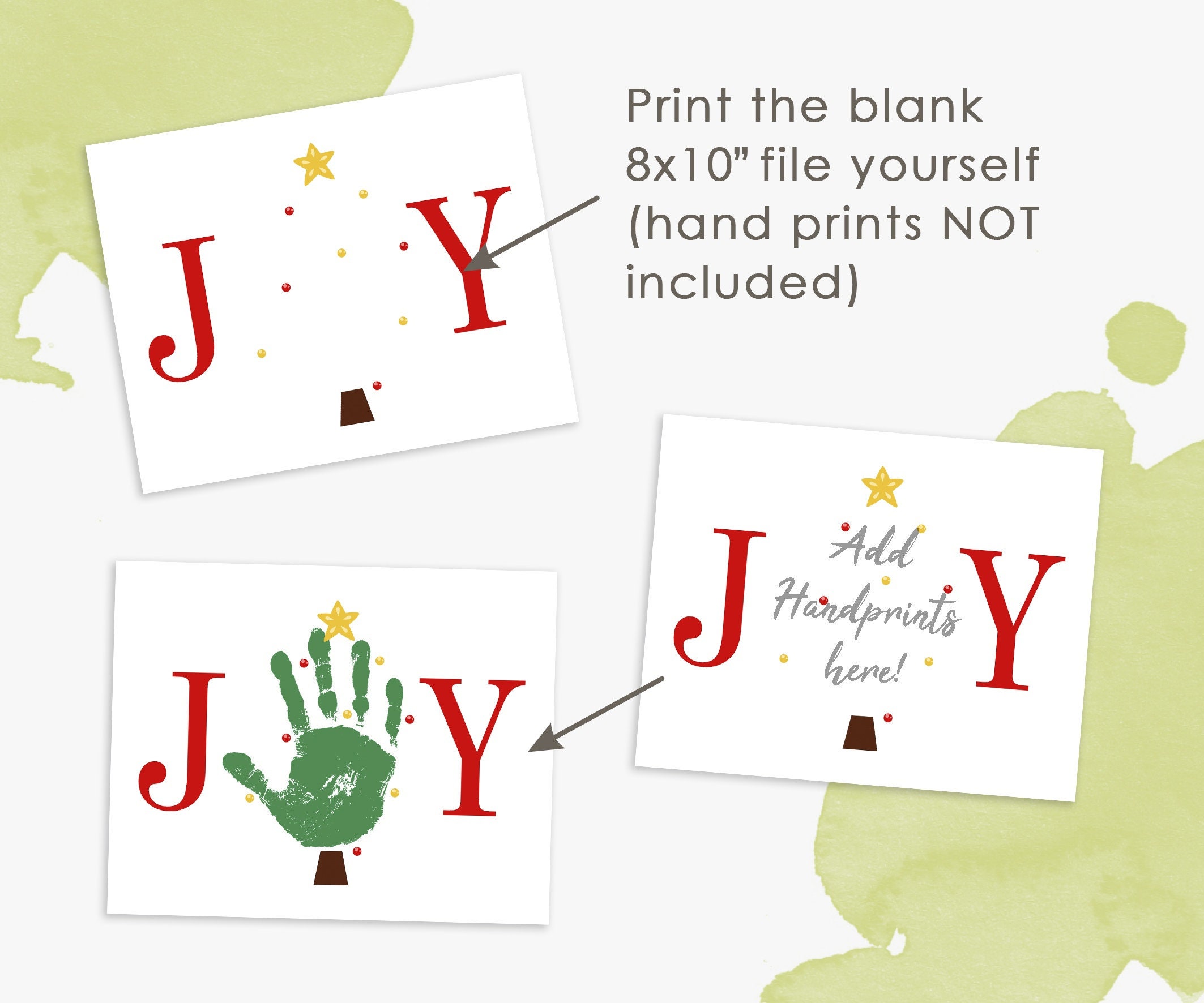Handprint Christmas Craft, Joy Handprint Art, Christmas Keepsake ...