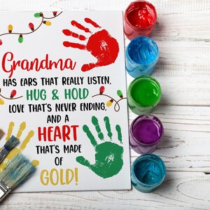 Christmas Gift for Grandma, From Kids From Toddlers, Handprint Art ...