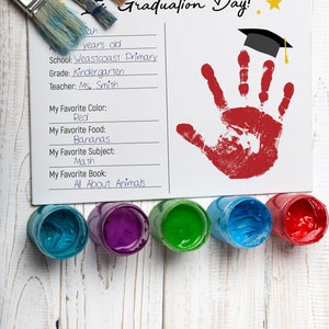 Kindergarten Graduation Keepsake Sign, Handprint Art, Kindergarten ...