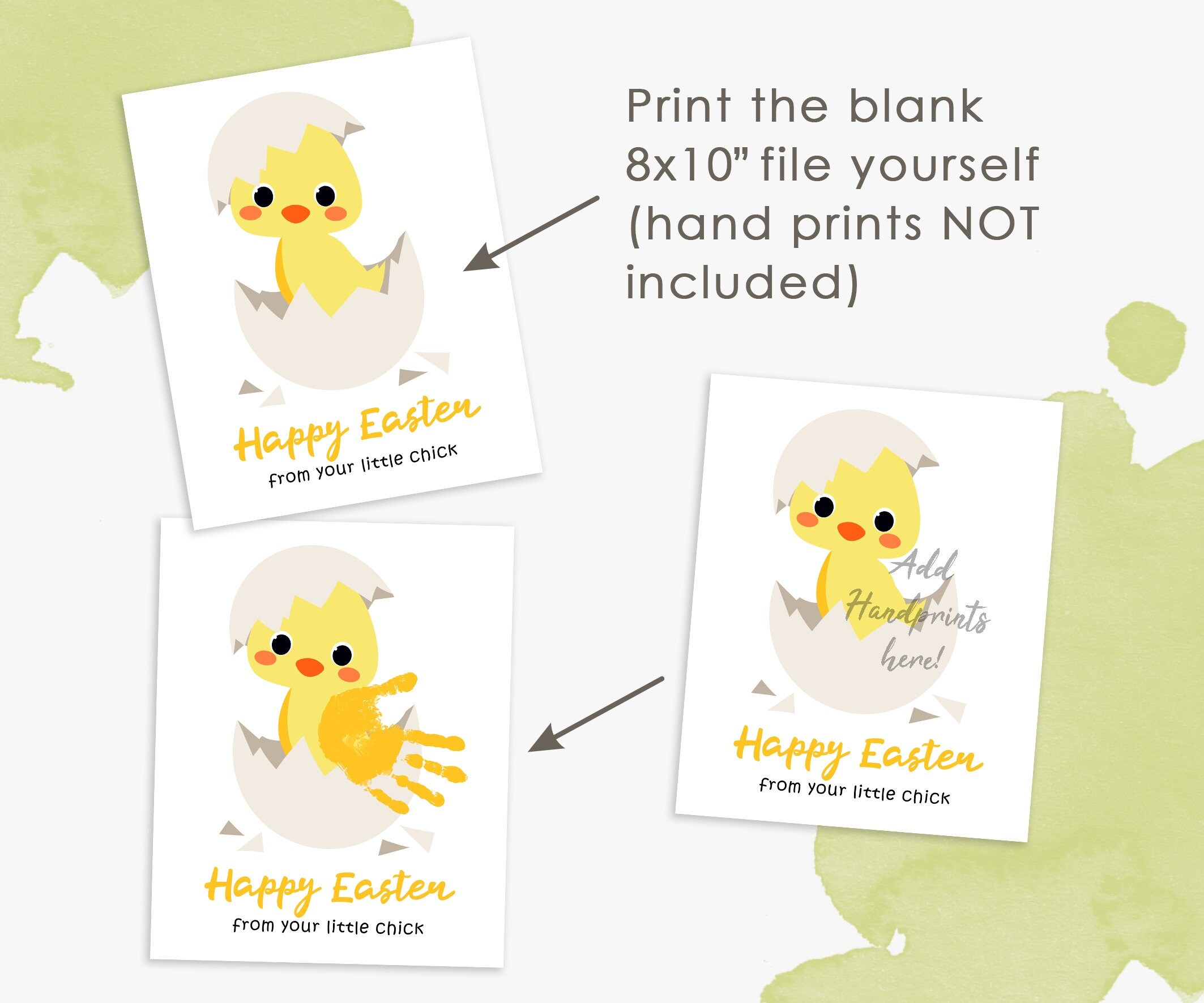 Baby Chick Handprint Art Printable Easter Craft Keepsake for - Etsy