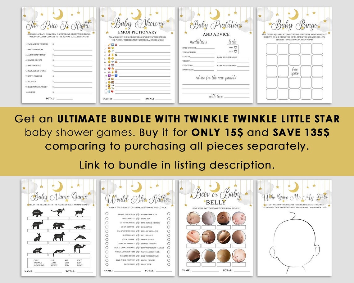 Baby Word Scramble Game, Twinkle Twinkle Little Star, Baby Shower ...