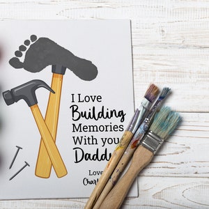 Hammer Footprint Art, Bundle, Father's Day Gift, From Baby, From Son ...