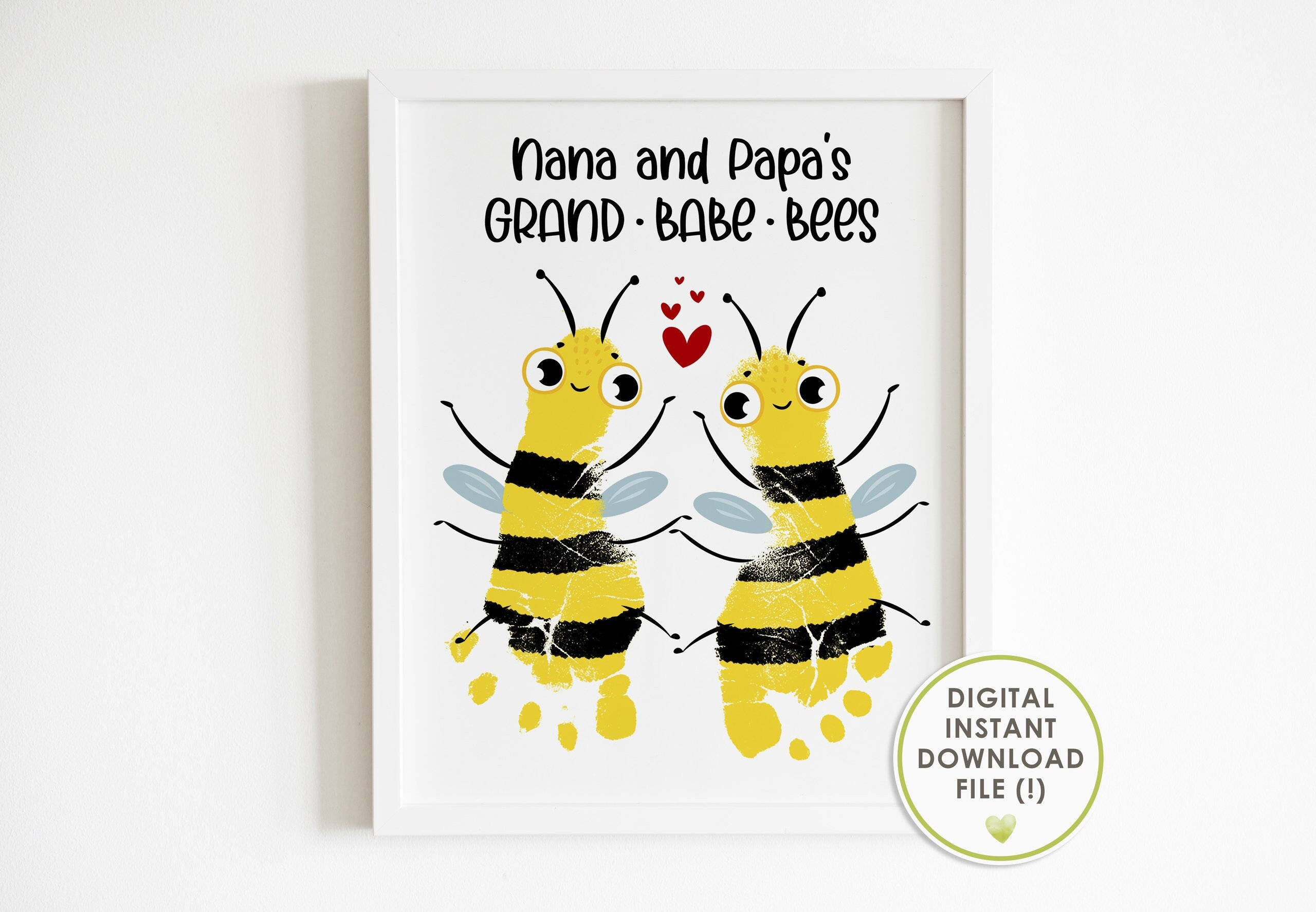 Handprint Art Grandparents, Valentine's Gift From Baby, Footprint Art ...