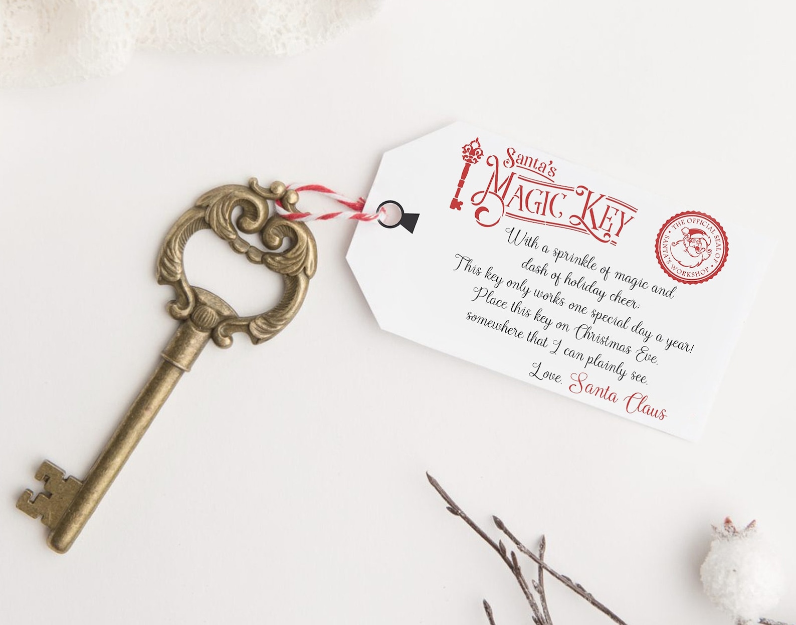 Printable Santa Magic Key Tag Handmade Christmas Key Tag - Etsy