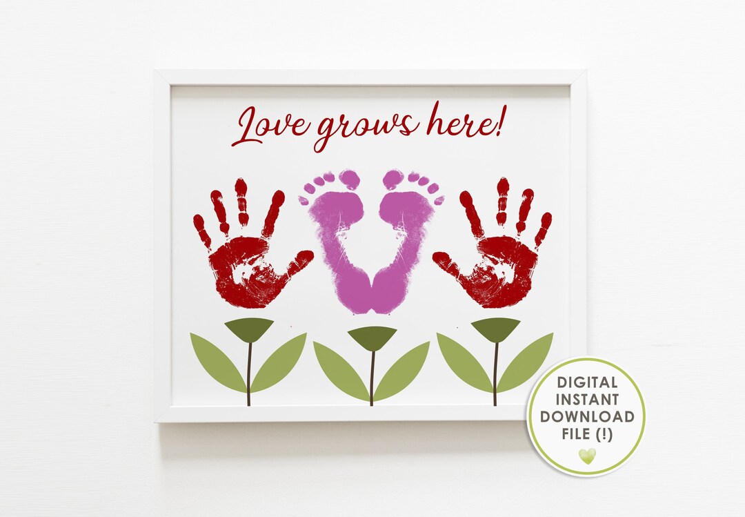 Handprint Art Grandparents, Valentines Day Handprint Craft Activity ...