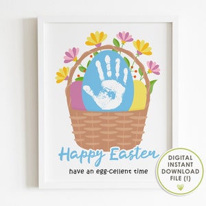 Handprint Art, Easter Egg in Basket, Printable Easter Craft, Keepsake ...