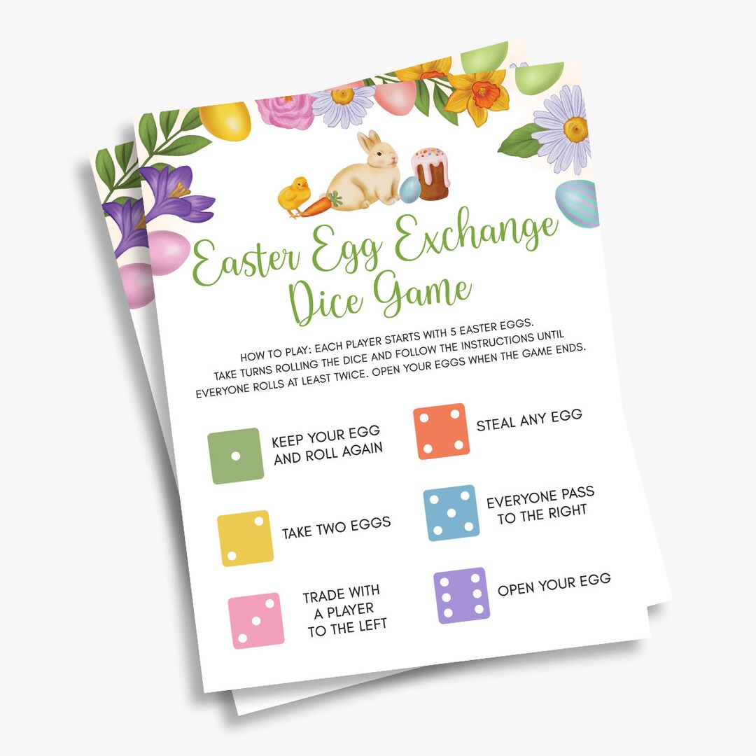 Easter Egg Exchange Dice Game, Egg Hunt Game, for Kids | for Group ...
