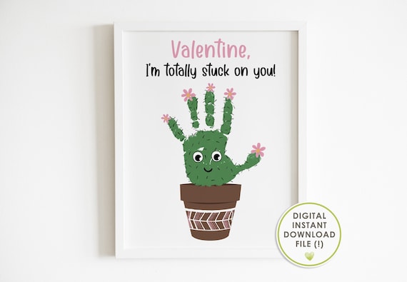 Valentines Day Handprint Art DIY Card From Baby Crafts for | Etsy