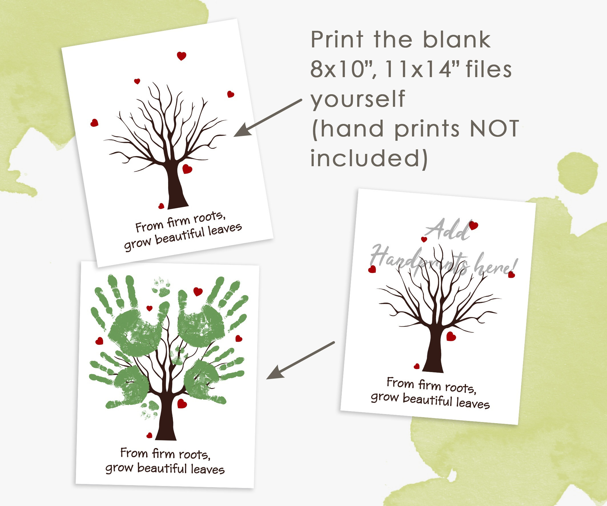 Tree Handprint Art Family Keepsake Ideas Printable DIY - Etsy
