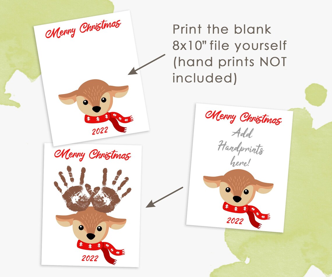 Handprint Christmas Craft Reindeer Handprint Art Christmas - Etsy