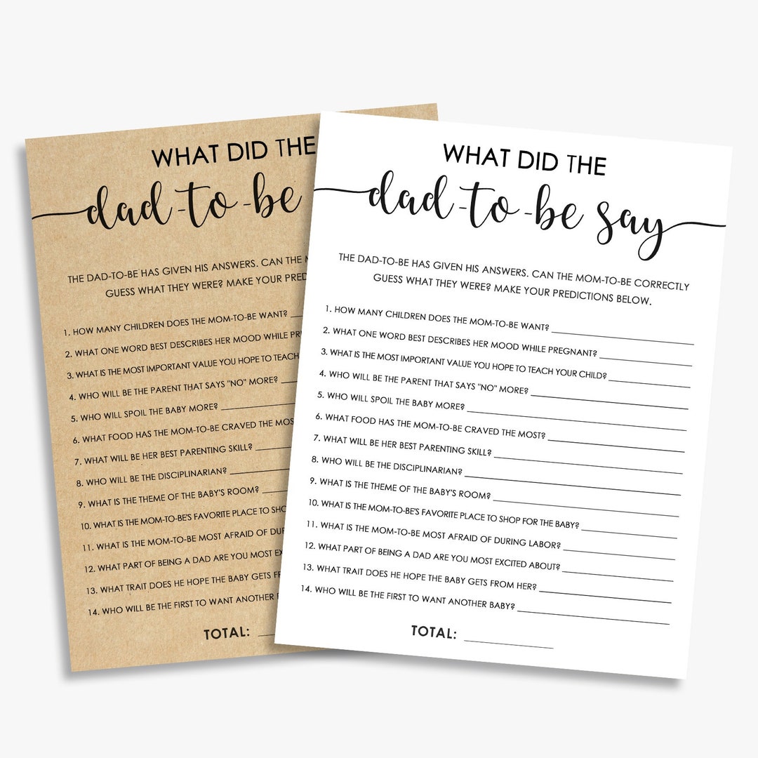Rustic Baby Shower Game: What Did the Dad Say? (printable, Instant ...